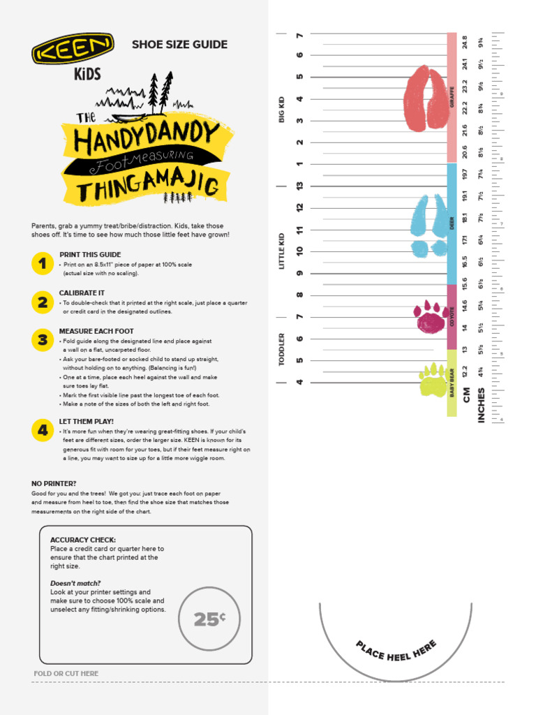 KEEN-Kids-Size-Chart-Printable | PDF | Foot | Footwear