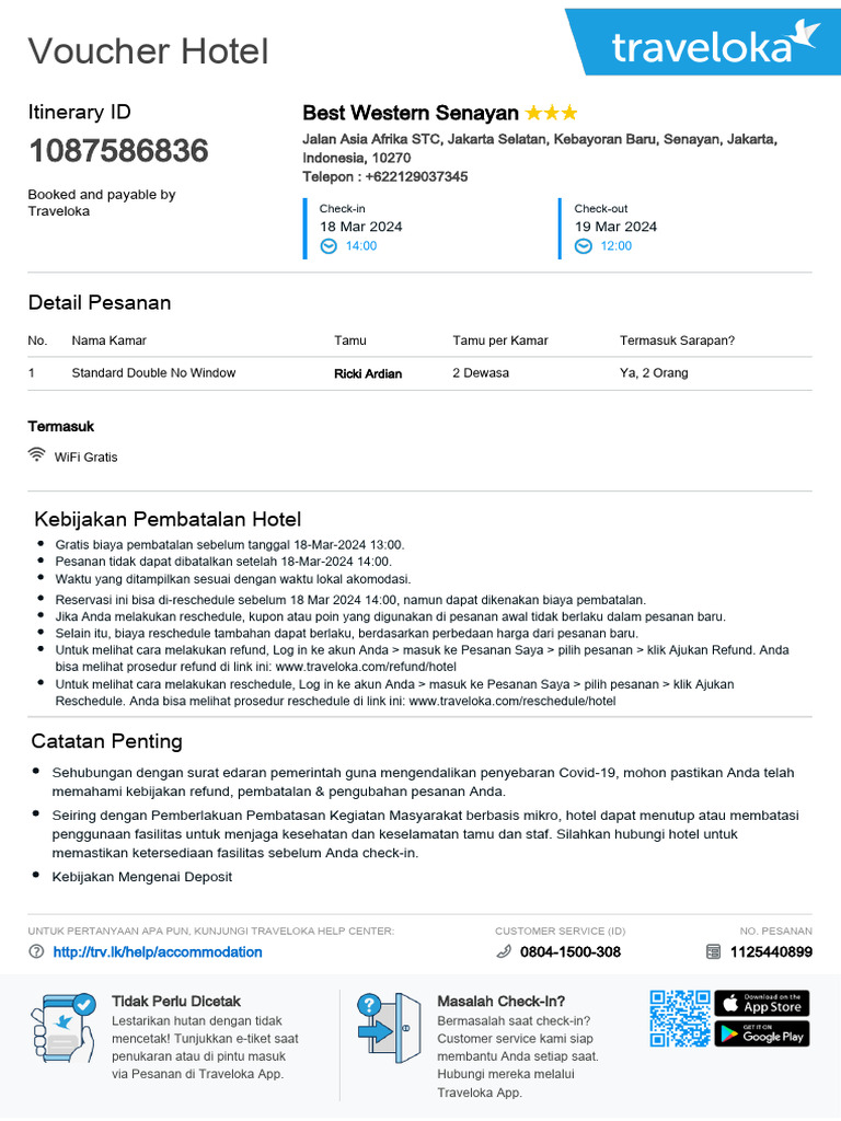 Bawaslu 1125440899 Best Western Senayan HOTEL - STANDALONE | PDF