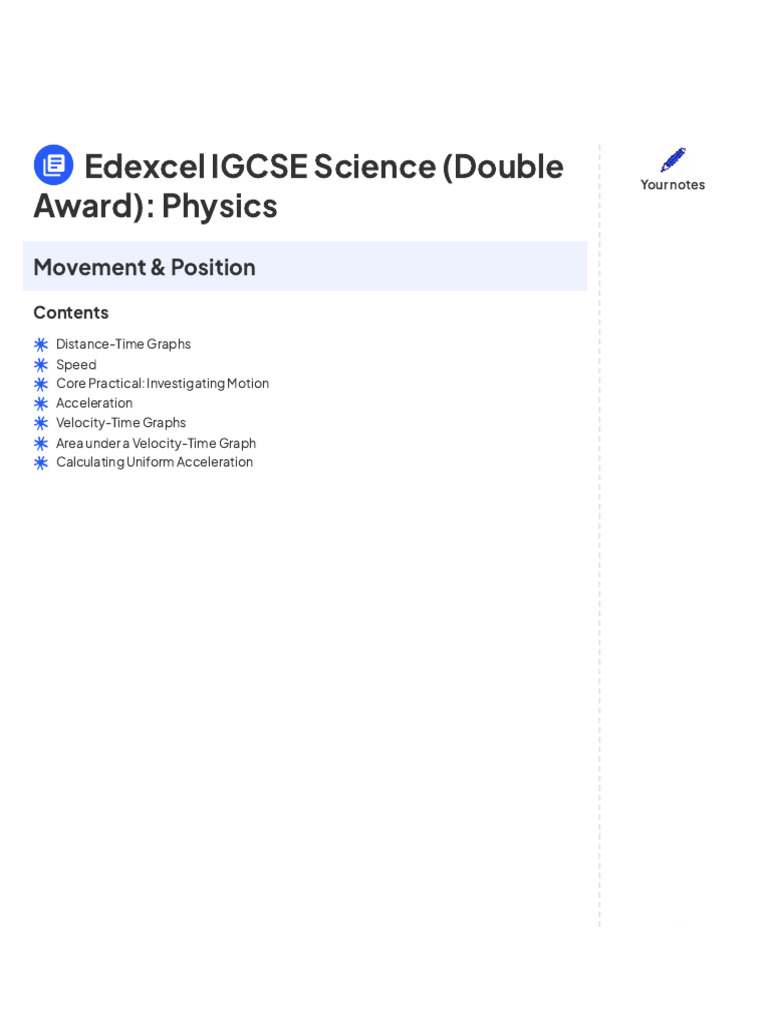 IGCSE Double Physics Sme Theory | PDF | Force | Acceleration
