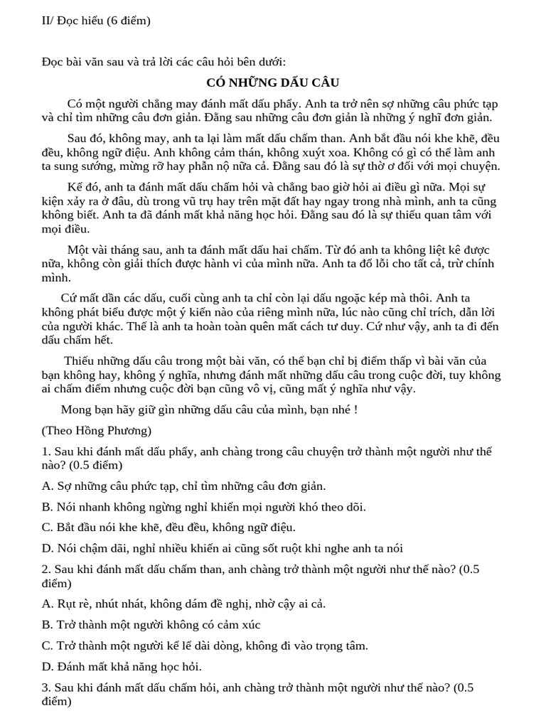 De Tieng Viet Cuoi Ki 2 Lop 5 | PDF