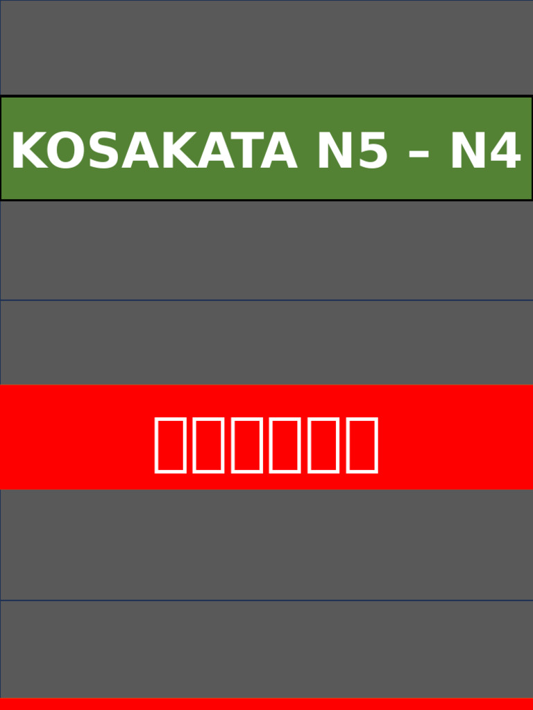 Kosakata n5 New | PDF