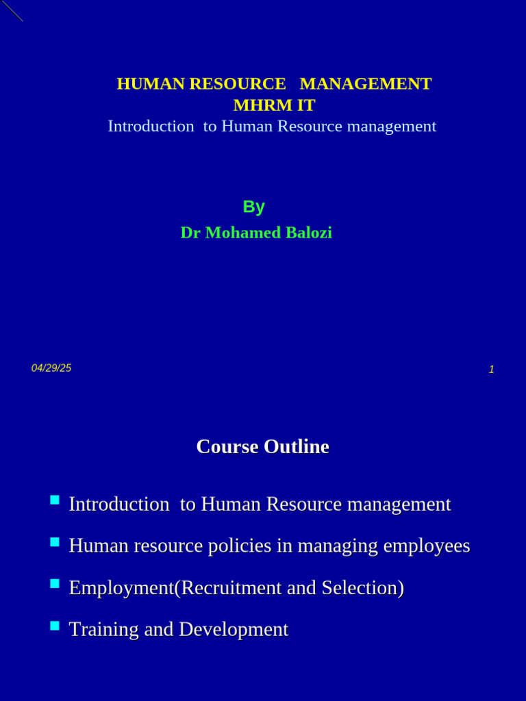 Introduction To HRM | PDF | Human Resource Management | Employment