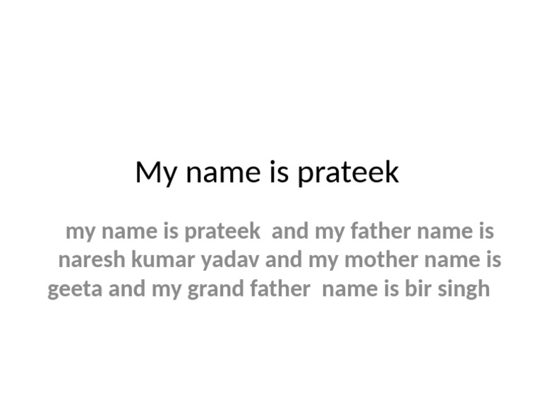 My Name Is Prateek | PDF