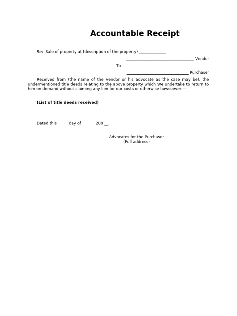 Accountable Receipt | PDF