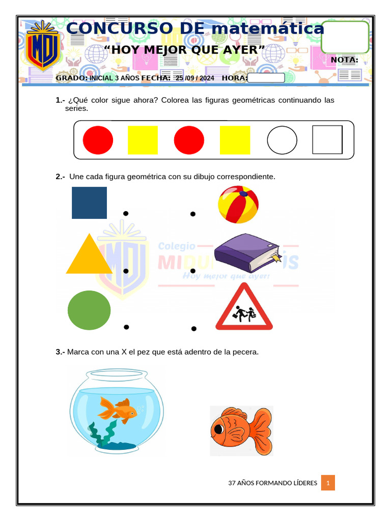 Actividades Matemáticas para Niños de 3 Años | PDF