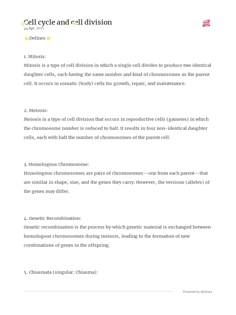 Cell Cycle and Cell Division - 091337 | PDF | Mitosis | Meiosis