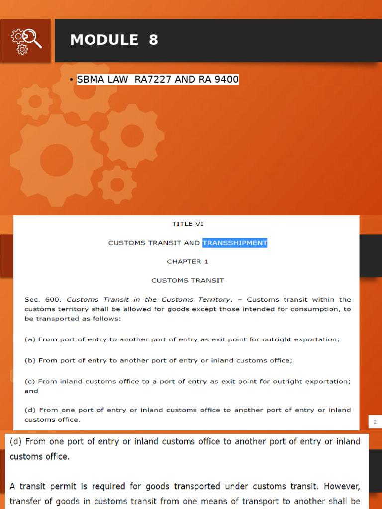 Module 8 Customs Clearance | PDF