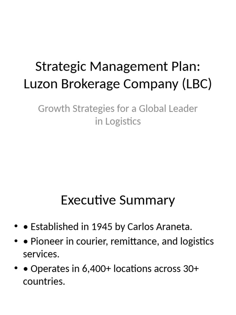 LBC Strategic Management Plan Overview | PDF