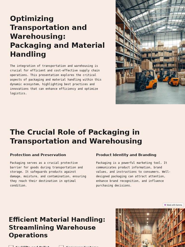 Optimizing Transportation and Warehousing Packaging and Material ...