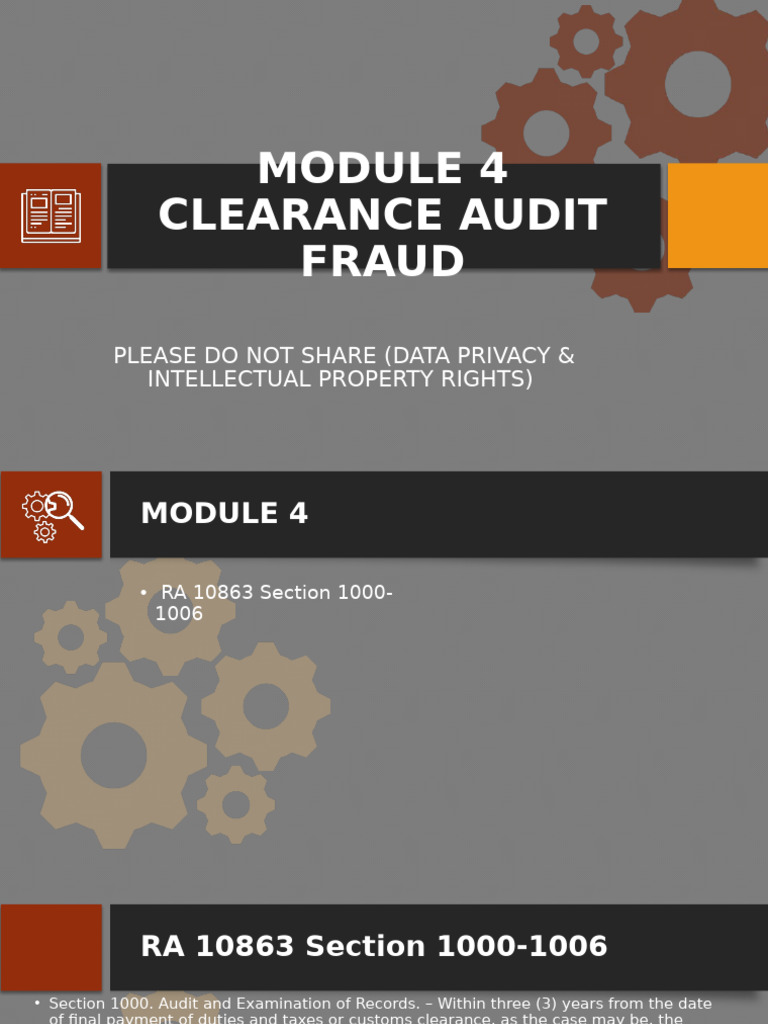 MODULE 4 CPCA - RA 10863 Section 1000-1006 | PDF | Audit | Taxes