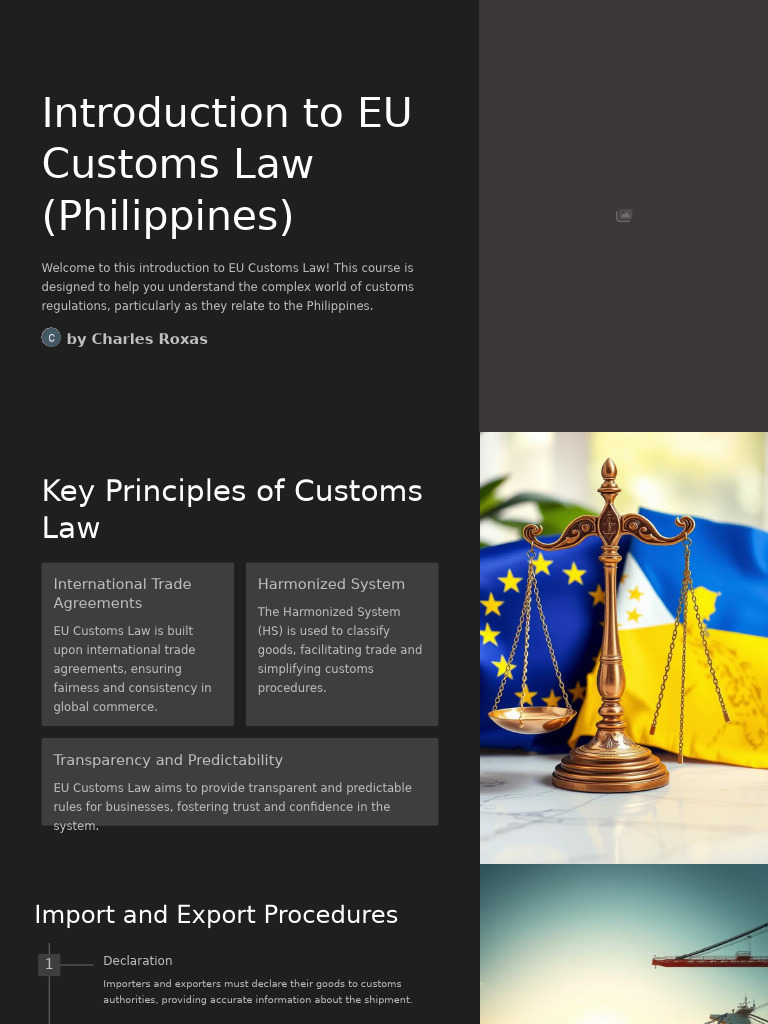 Introduction To EU Customs Law Philippines | PDF | Customs | Regulatory ...