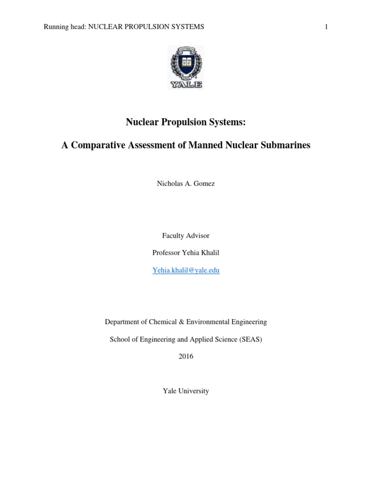Nuclear Propulsion Systems A Comparative | PDF | Nuclear Fuel ...