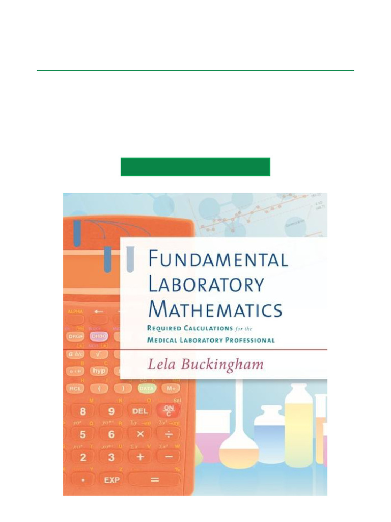Fundamental Laboratory Mathematics Required Calculations For The ...