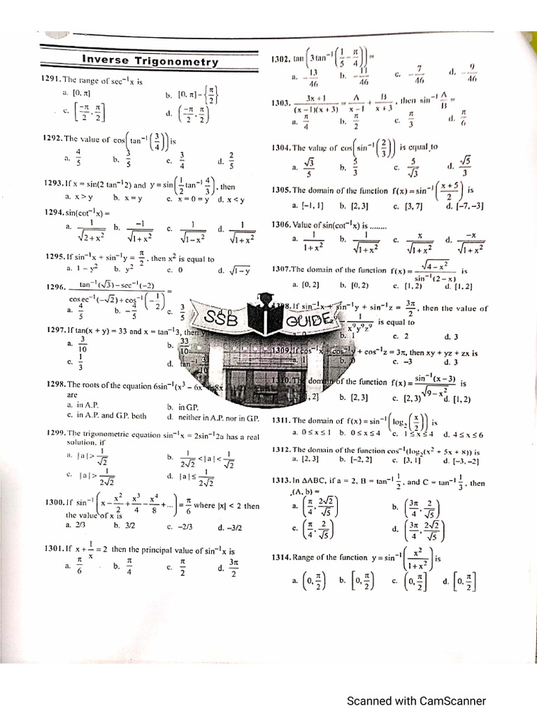 054) Inverse Trigo DPP | PDF