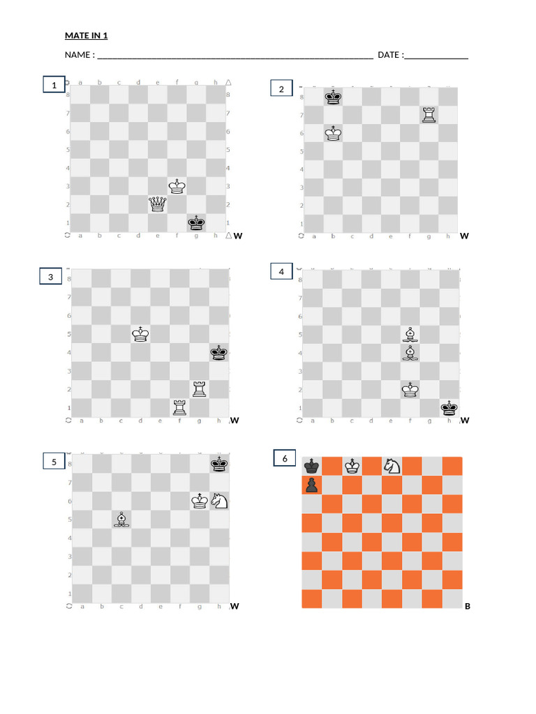 Chess - MATE IN 1 | PDF