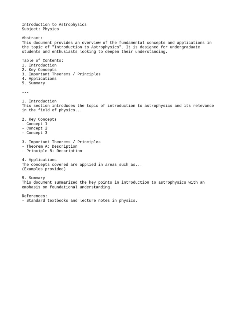 Introduction To Astrophysics | PDF