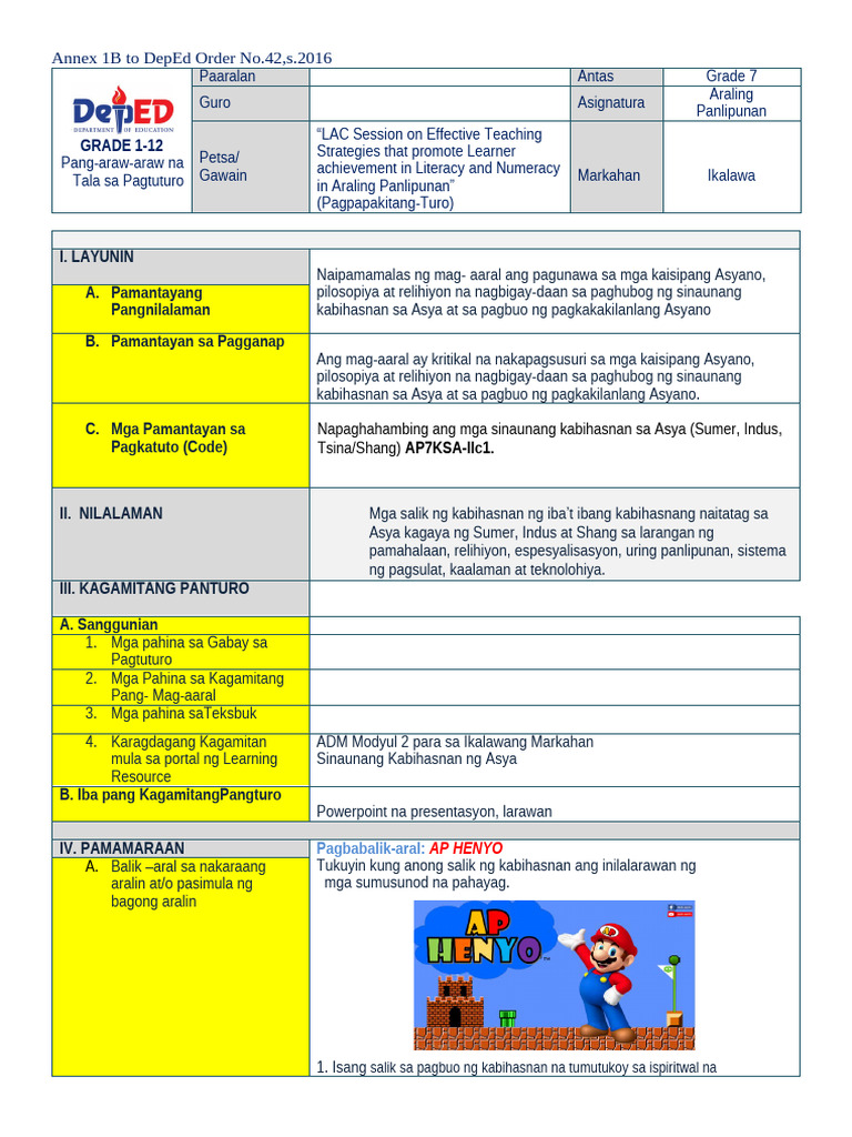 Nimfa Rayanon Liad CO LP - Salik NG Kabihasnang Sumer, Indus, Shang (Promoting Literacy and ...