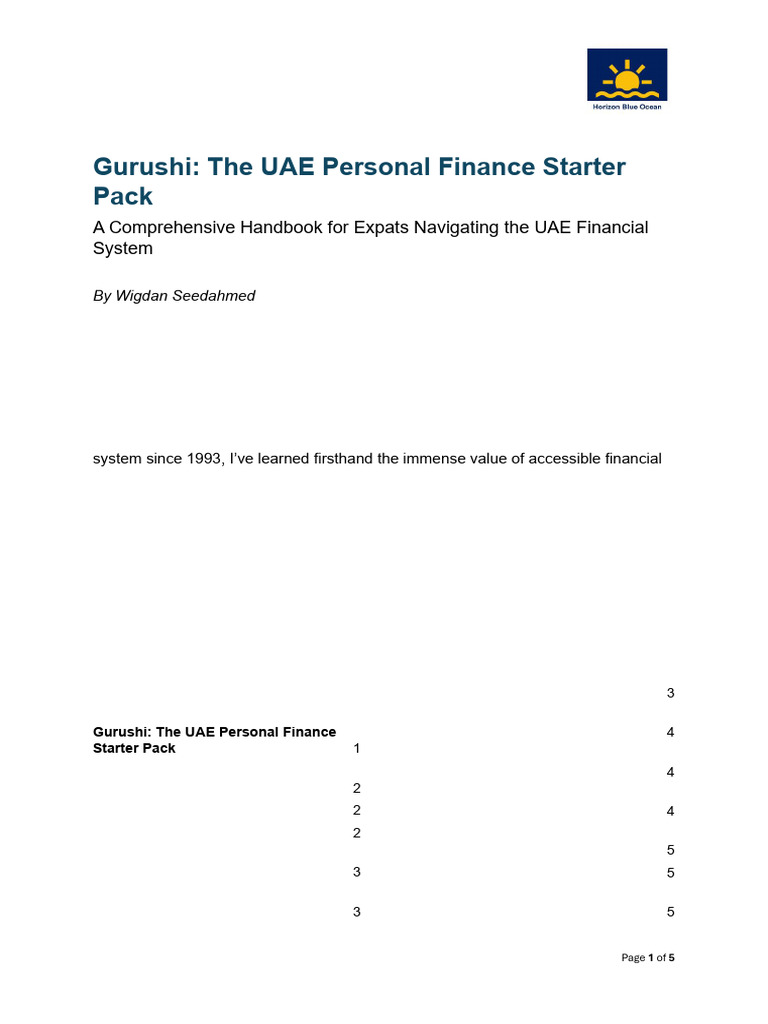 Gurushi - The UAE Personal Finance Starter Pack | PDF | Islamic Banking ...