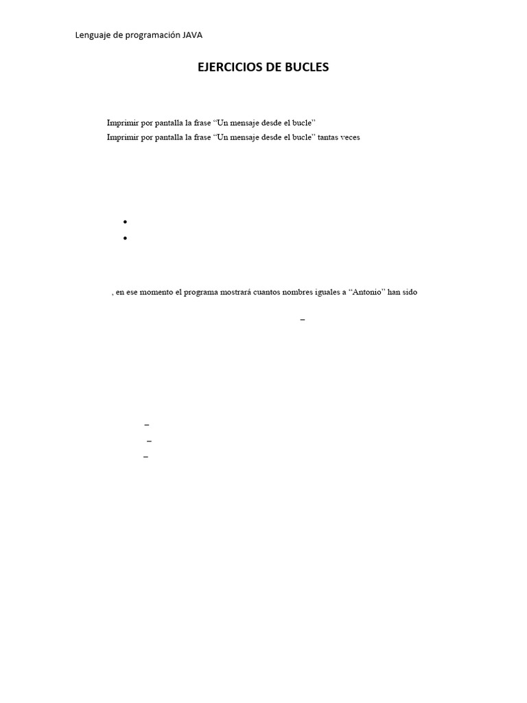 005 - Ejercicios de Bucles | PDF