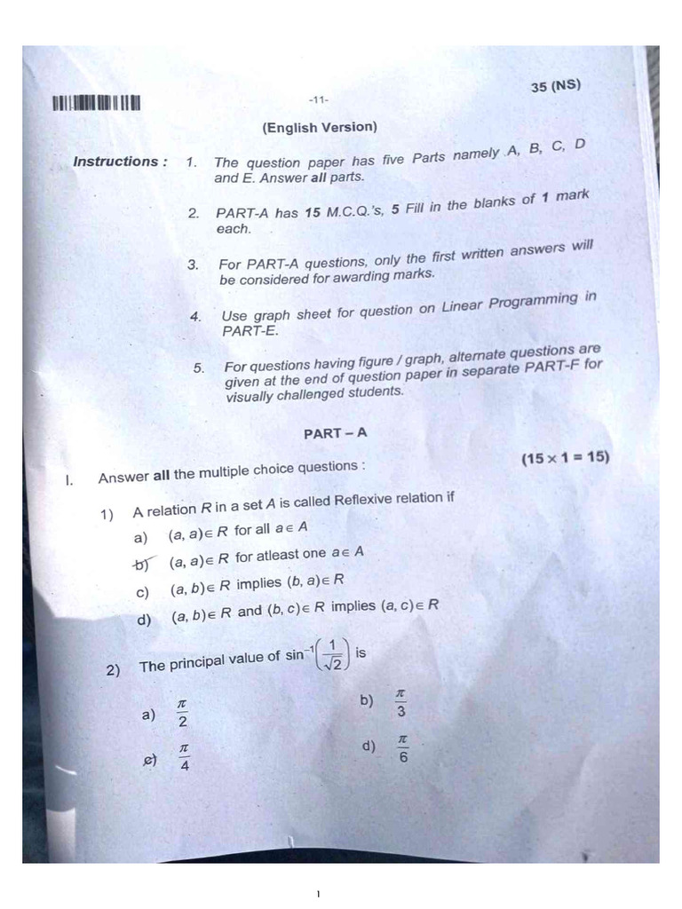 Maths Paper | PDF
