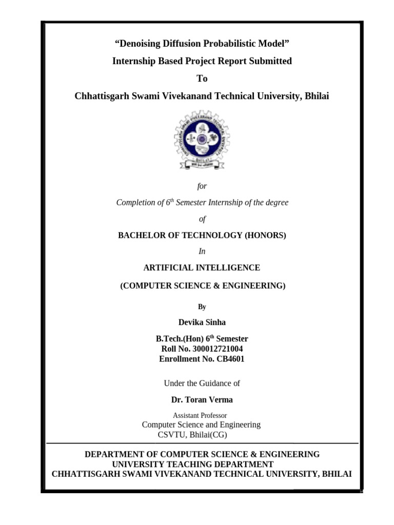 Denoising Diffusion Model Project Report | PDF | Medical Imaging ...