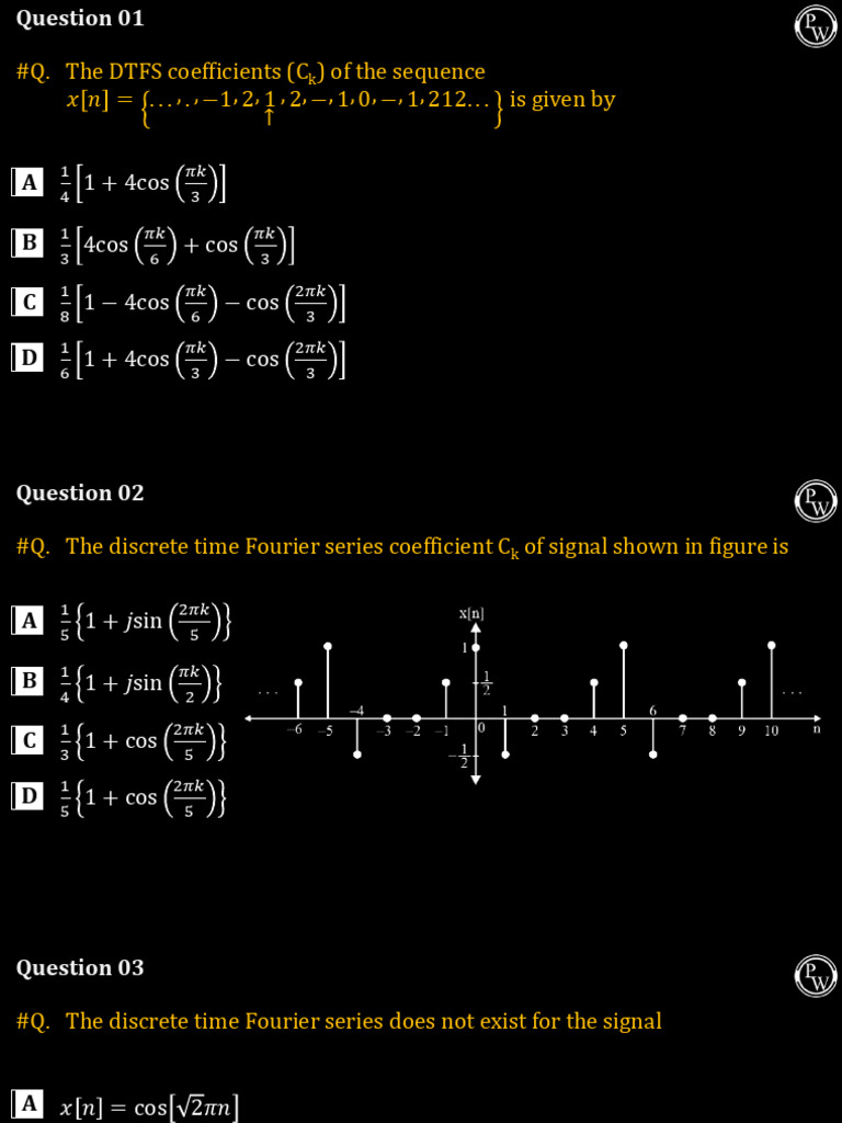 SS Ch-10 Extra Practice Questions | PDF | Discrete Fourier Transform ...