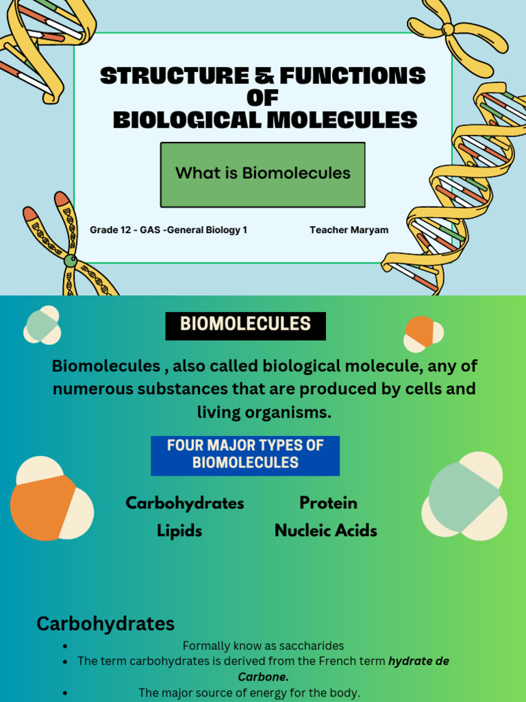 Structure & Functions of Biological Molecules | PDF