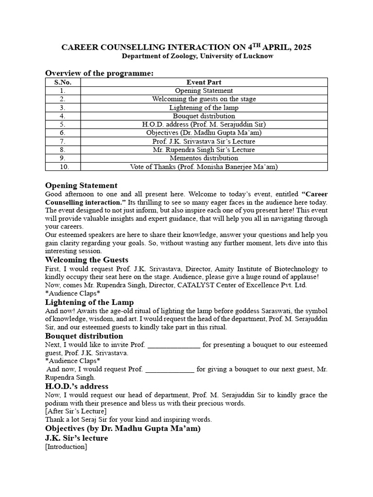 Career Counselling Event Summary 2025 | PDF
