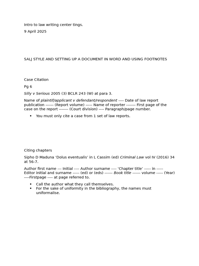 Intro To Law Writing Center Tings | PDF