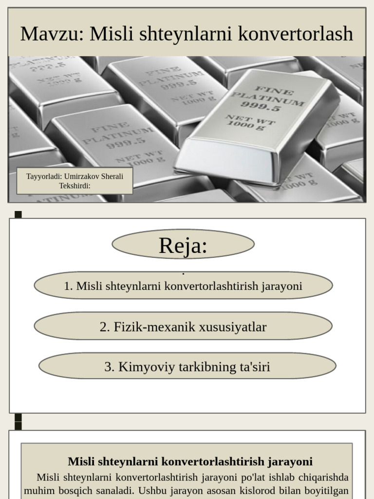 Misli Shteynlarni Konvertorlash | PDF