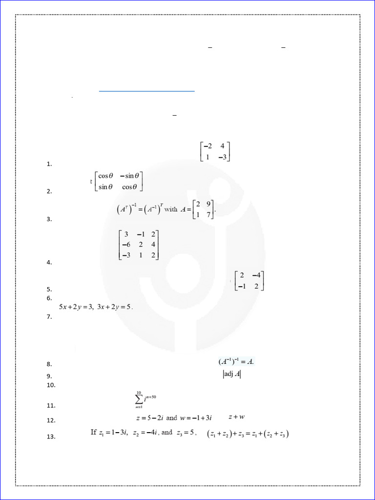 12th Maths EM Unit 126 Model Question Paper English Medium PDF Download ...