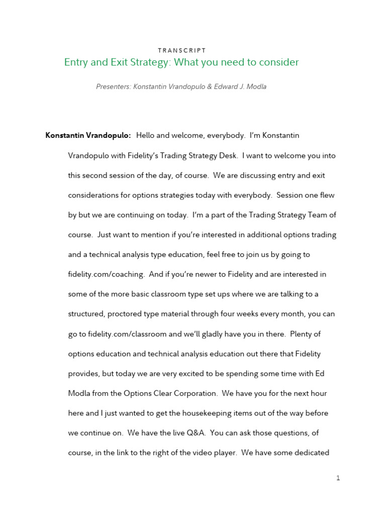 Entry and Exit Strategy What You Need To Consider Transcript JD Edits ...
