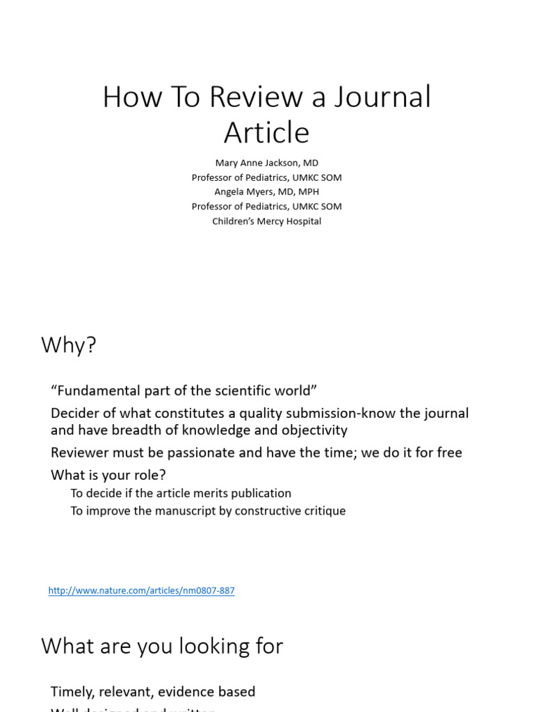 How To Read and Review A Journal Article | PDF | Statistics