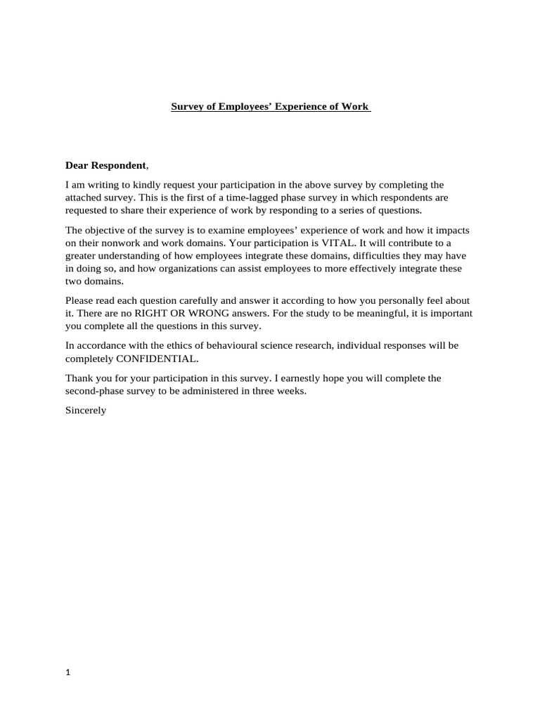 Formatted-Pakistan Work Experience Survey - Respondents Questionnaire ...