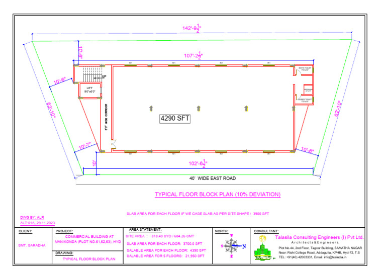 Saradha (Manikonda) Commercial Building Block Plan | PDF