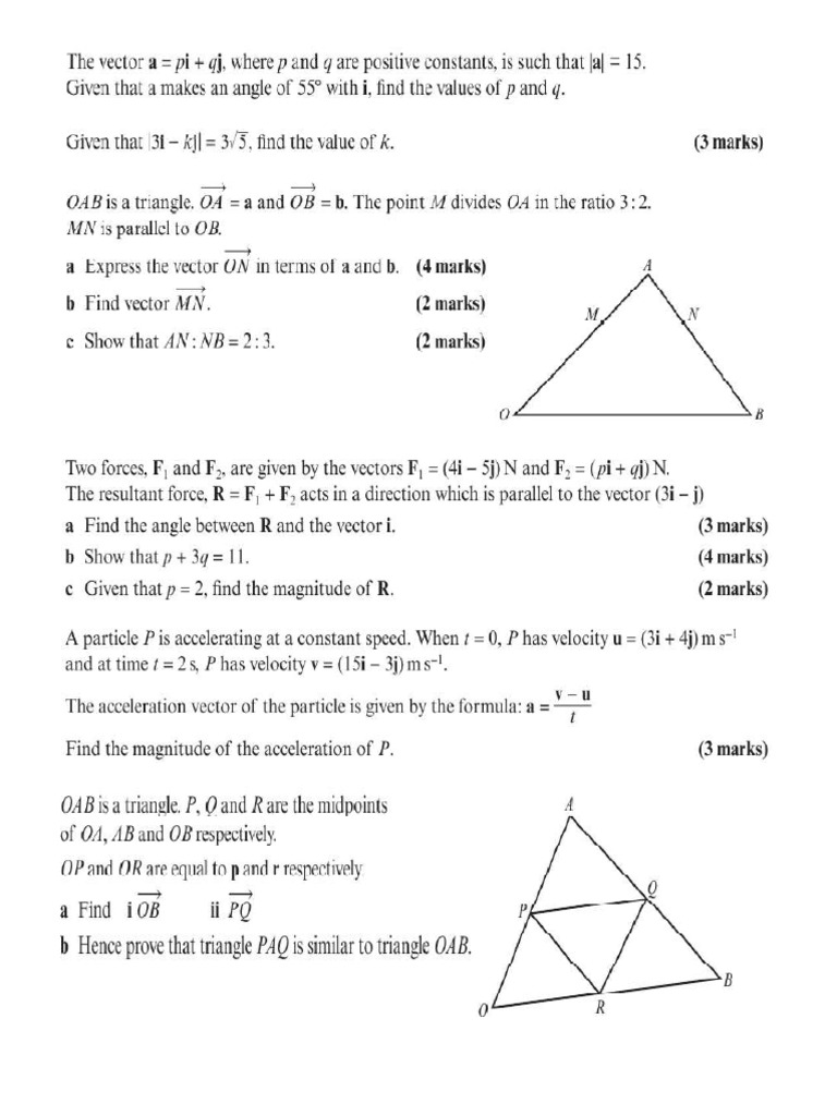 Important Questions Vectors | PDF