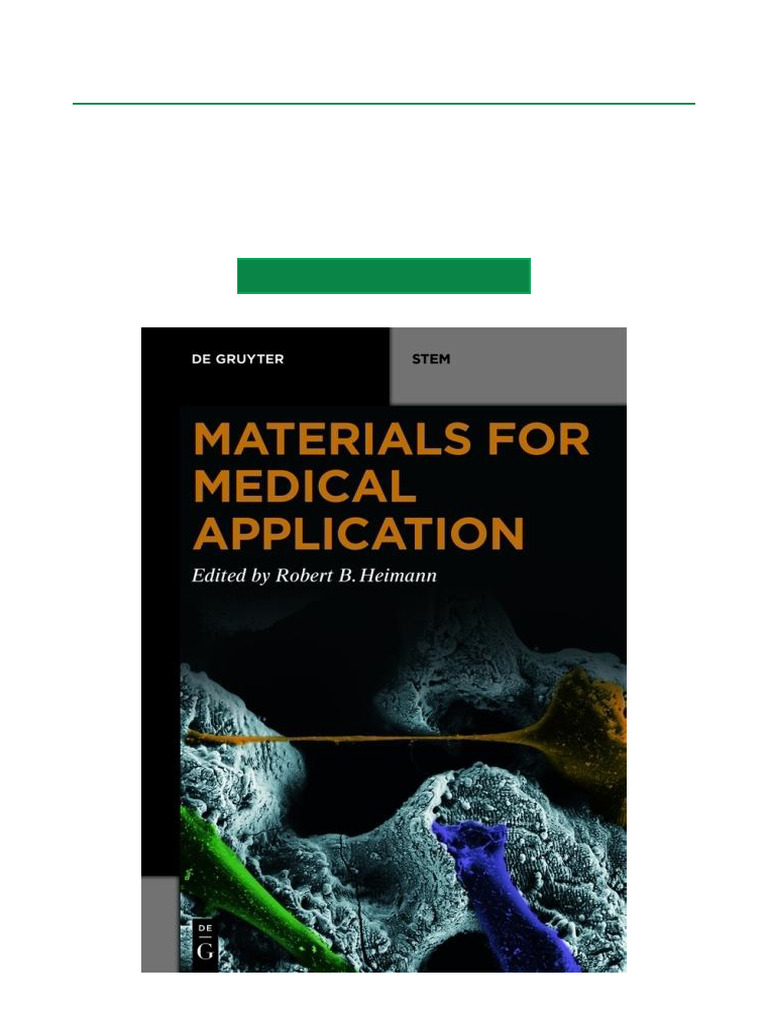 Materials For Medical Application, 1st Edition Final Version Download | PDF | Biomaterial ...