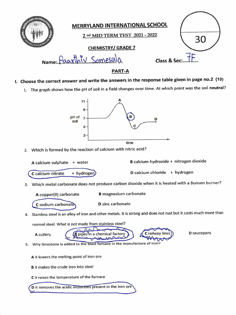 Complete Chemistrty 2nd Midterm Exam | PDF