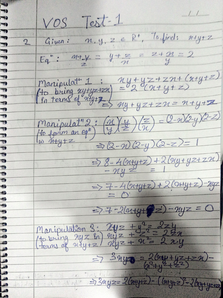 Avi Sharma VOS L8 Test 1 | PDF