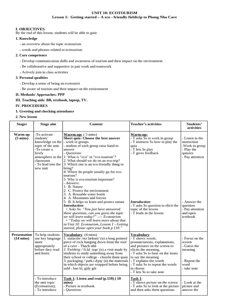 LP - UNIT 10 - Getting Started | PDF | Reading Comprehension ...