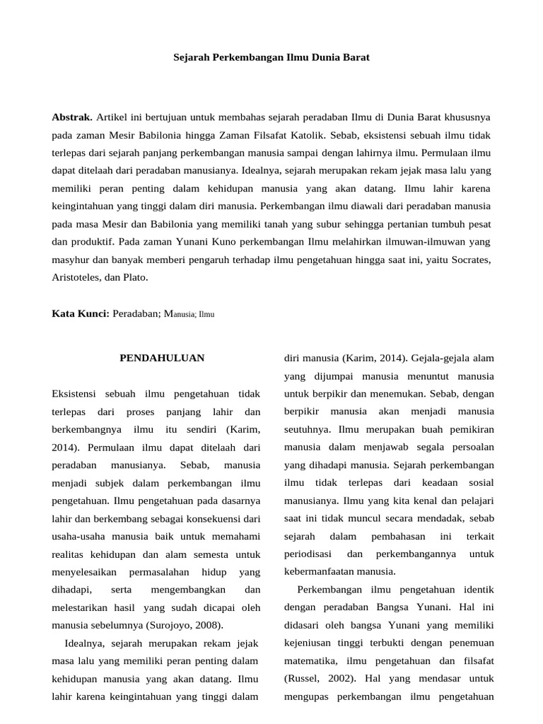 Sejarah Ilmu Pengetahuan Barat | PDF