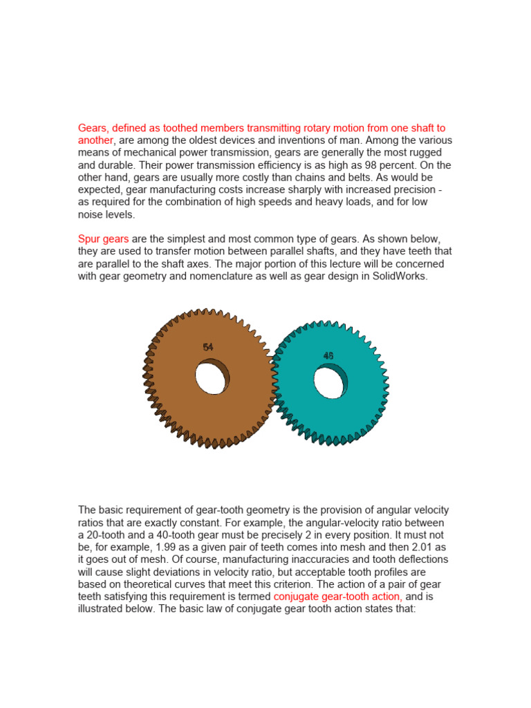 05. Involute Gear Design in SolidWorks - Copy | PDF | Gear | Belt ...