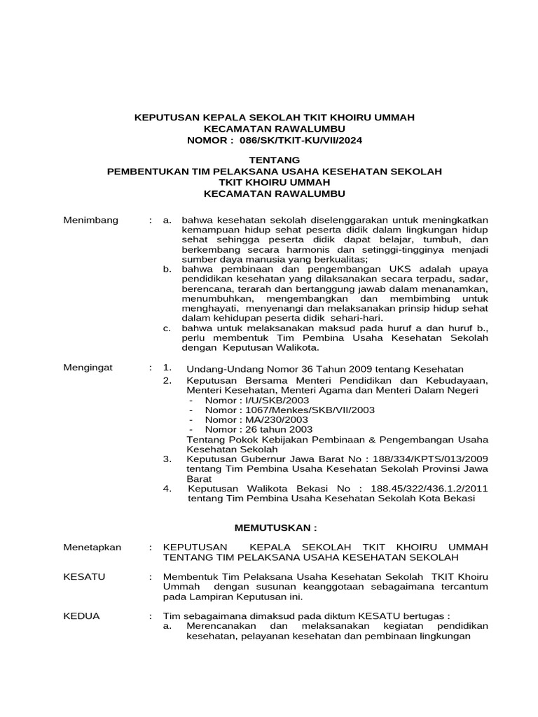 contoh-sk-tim-pembina-uks-lembaga | PDF