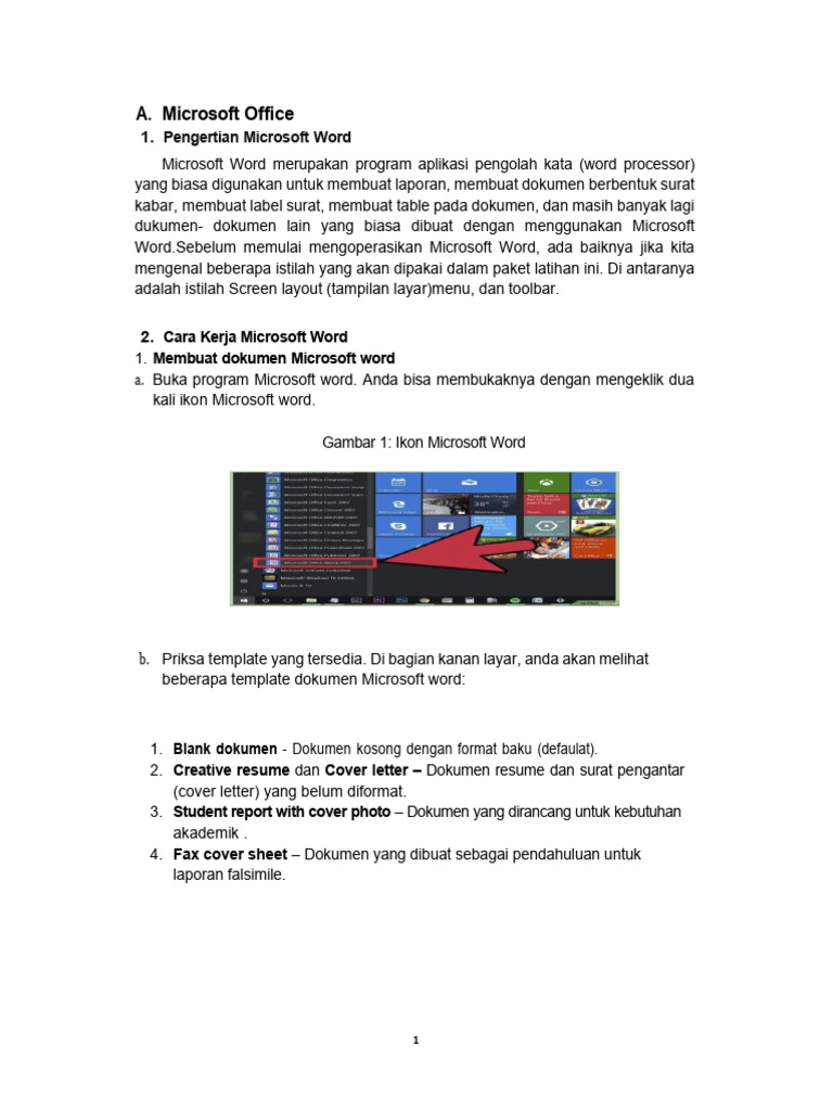 Pengoperasian MS Word Dan Excel | PDF