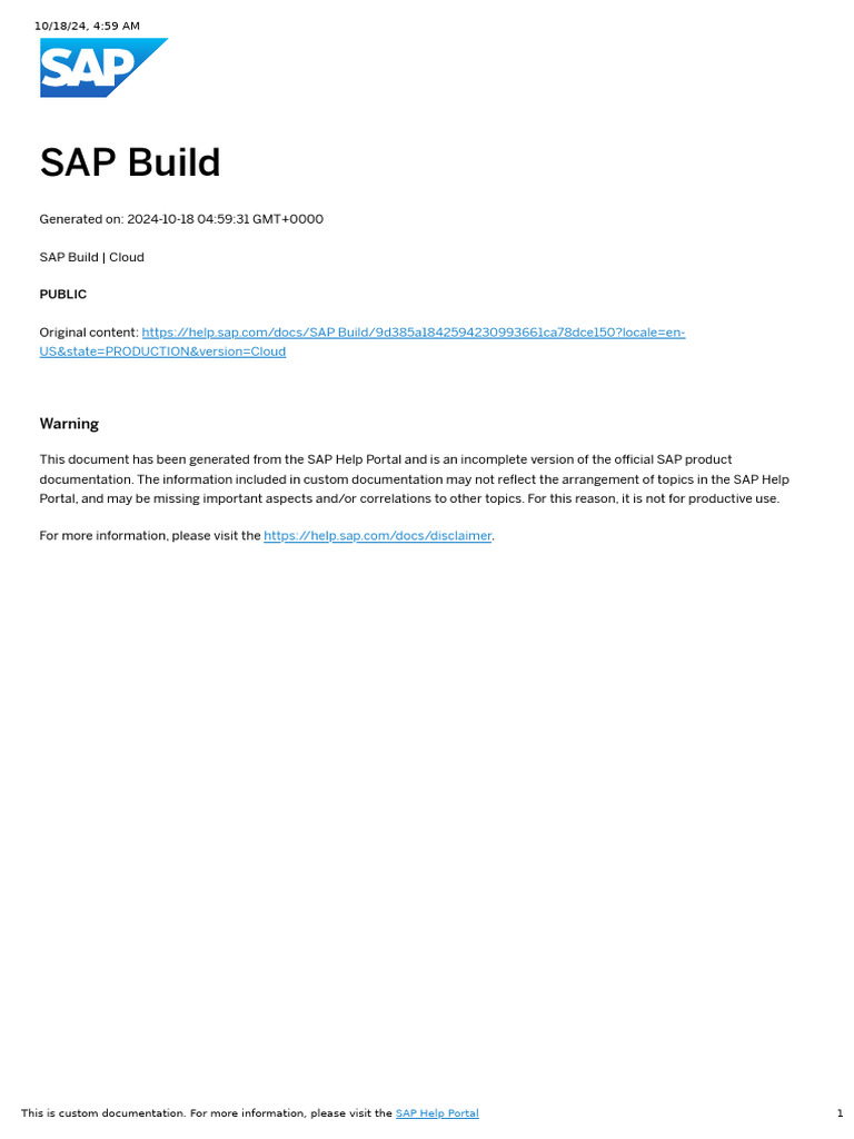 SAP Build Process Automation Overview | PDF | Cloud Computing | Computing