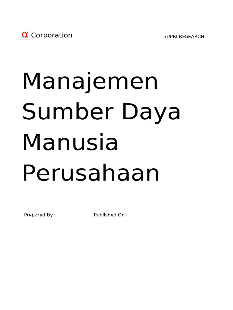 Manajemen Sumber Daya Manusia Perusahaan | PDF