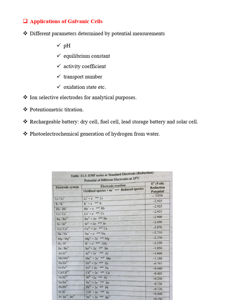 Applications of Galvanic Cells | PDF | Fuel Cell | Solar Cell