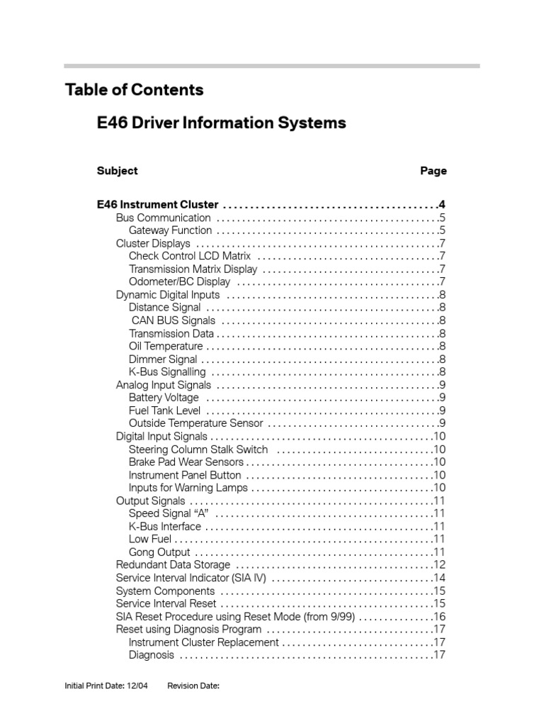 E46 Driver Information Systems | PDF | Motor Vehicle | Vehicle Technology