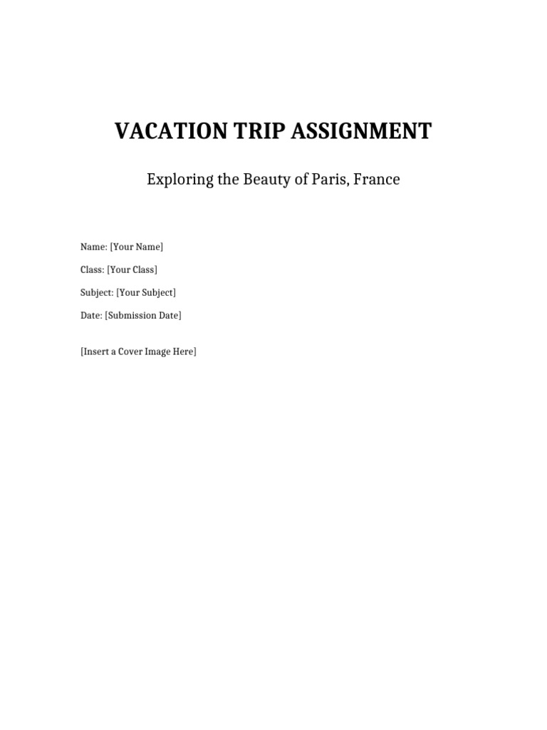 Detailed Vacation Trip Assignment | PDF | Paris | France