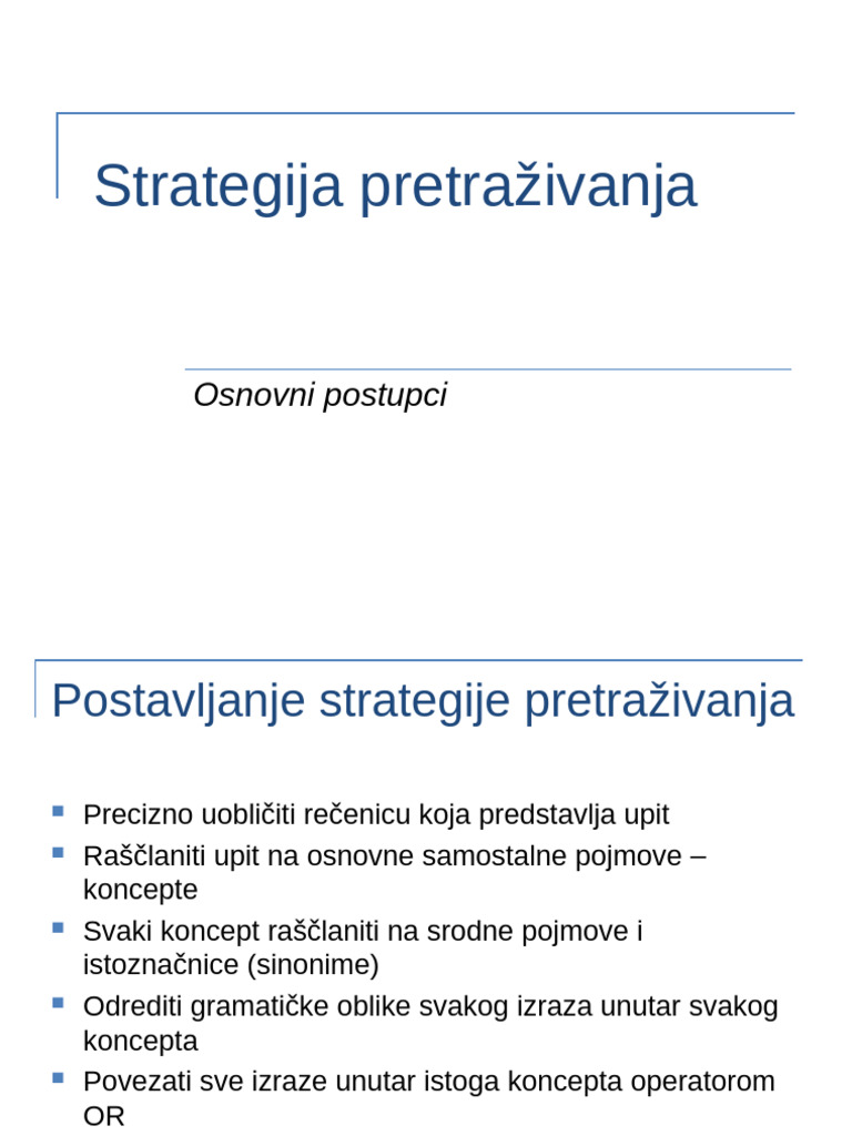 Matko Marusic Strategija Pretrazivanja 15.5.2012 | PDF
